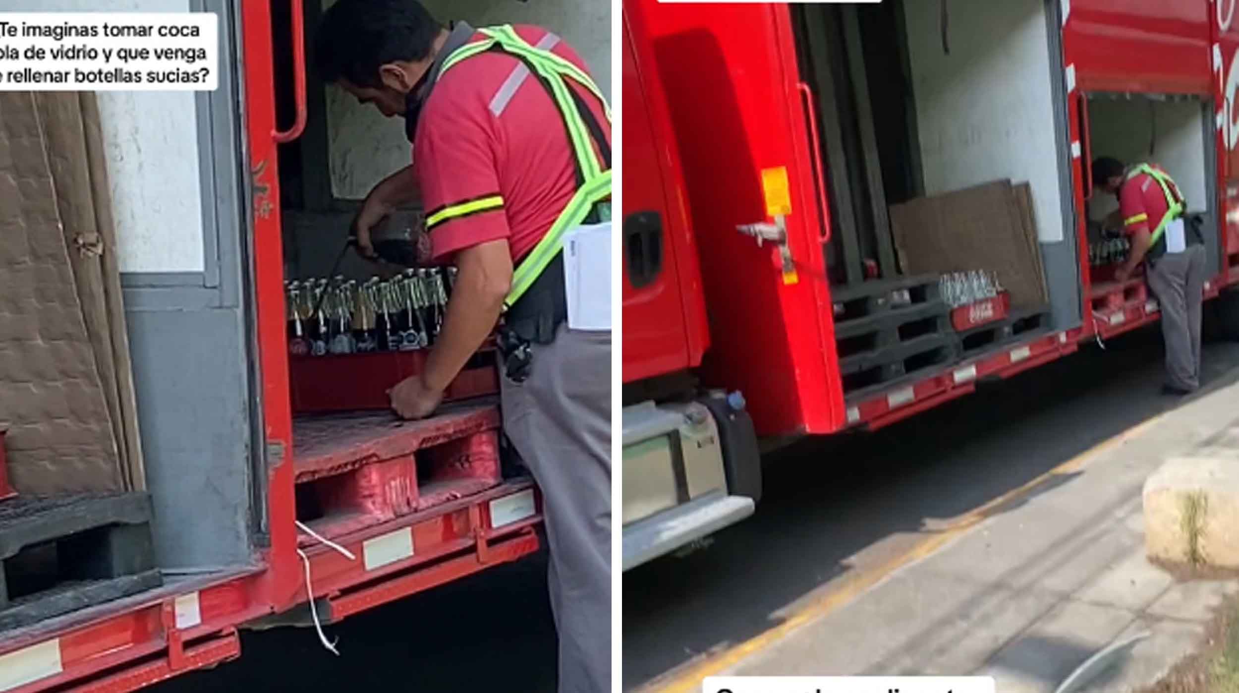 Captan en VIDEO a trabajador rellenando botellas SUCIAS de refresco