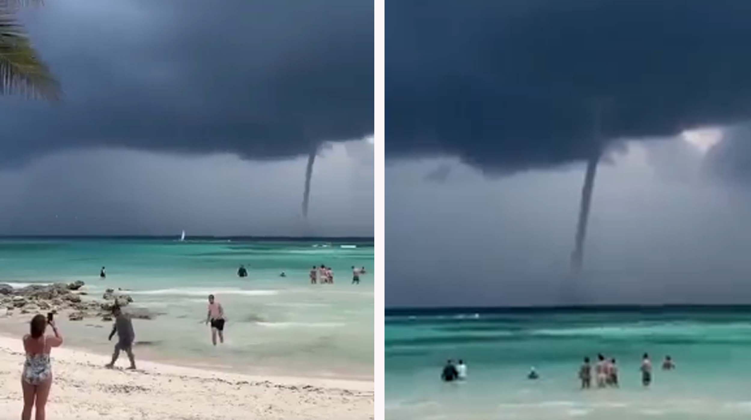 VIDEO | Captan impresionante tromba marina en costas de Tulum | Noticias | Diario de Morelos