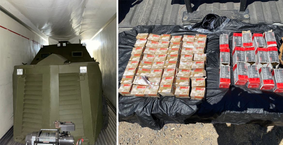 Decomisan vehículo blindado y más de dos mil cartuchos