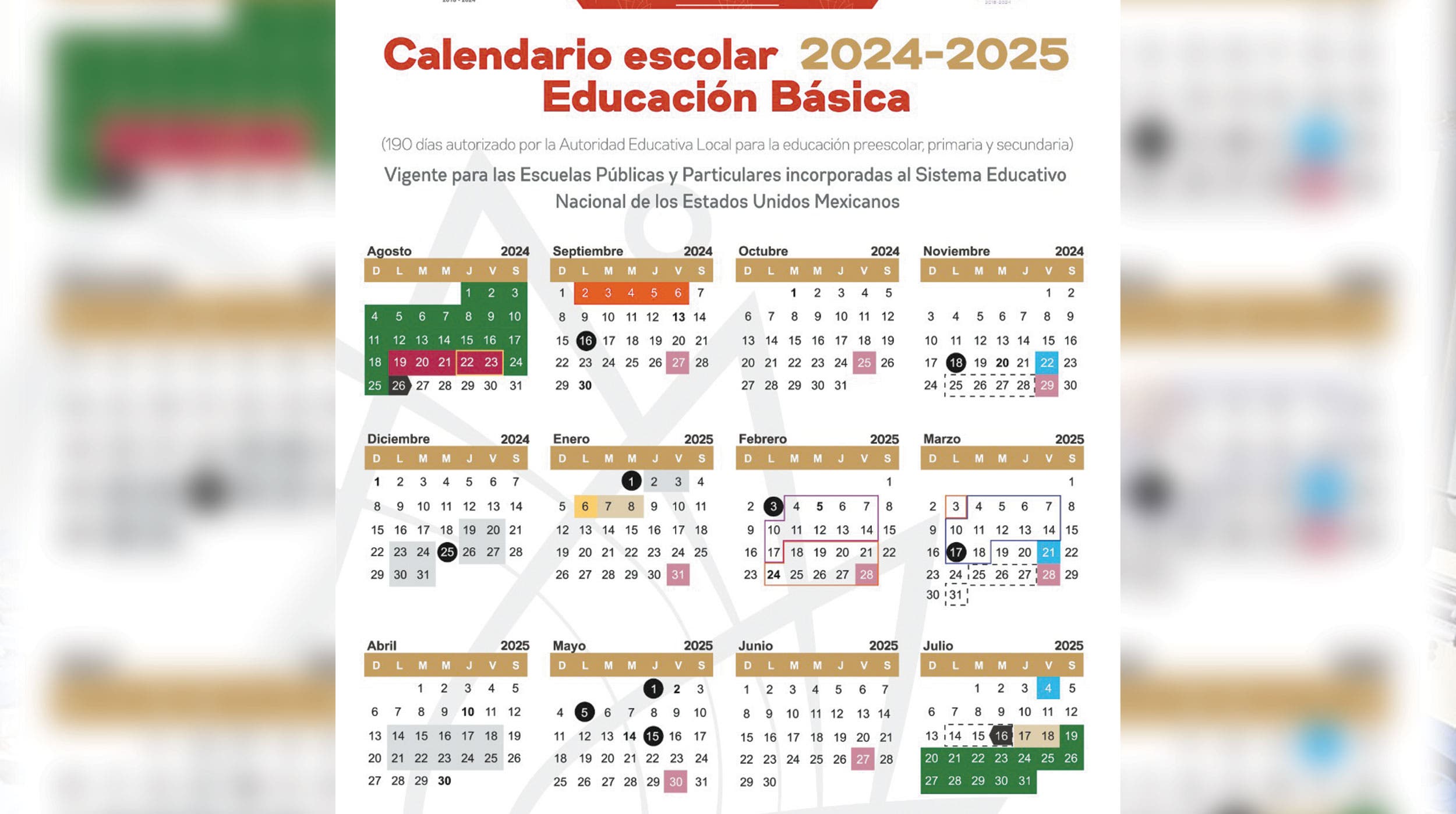 Publican Calendario Escolar 2024-2025 | Diario de Morelos - Noticias