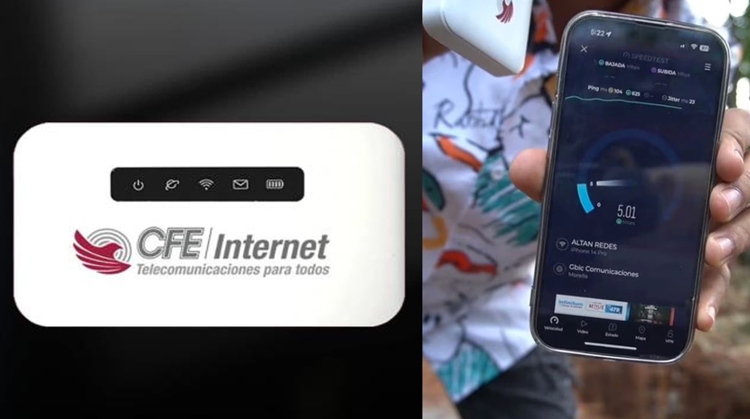 Joven pone a prueba la velocidad del internet de CFE en zona rural