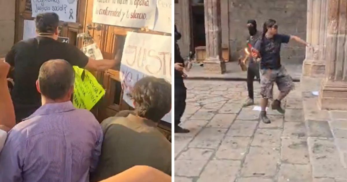 VIDEO | Irrumpen en Palacio de Gobierno de Morelia durante protesta por ...