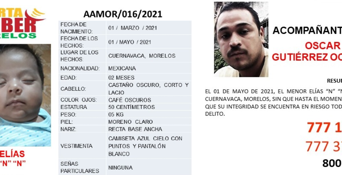 Se llevan a un bebé en Morelos; identifican a sujeto que lo habría ...