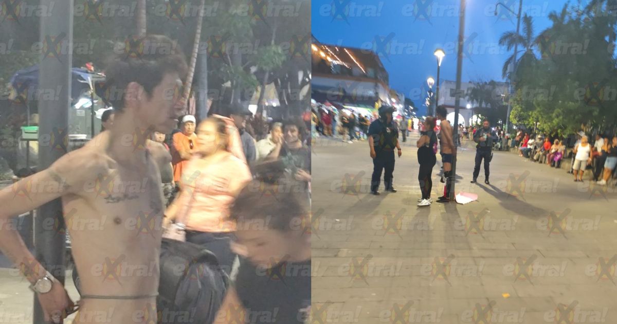 Comerciantes de Cuautla amarran y golpean a presunto ladrón en el Zócalo